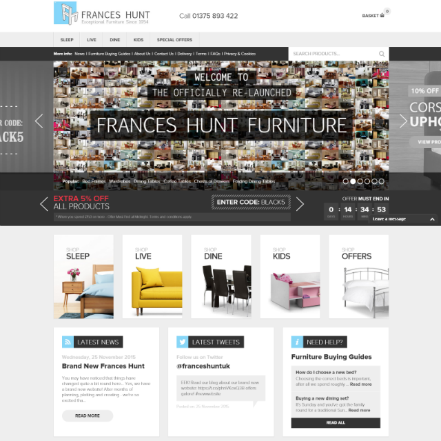 Frances Hunt's Brand New Ecommerce Web Design - Silkstream
